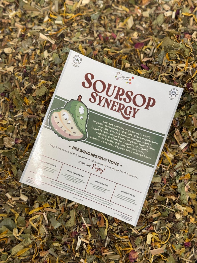 Soursop Synergy / All-natural Herbal Powerhouse Tea Blend / DECAF ...
