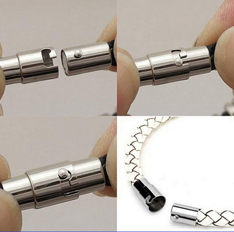 Silver Magnetic Cord End Connector Clasp Easy to Use Clasp - Etsy