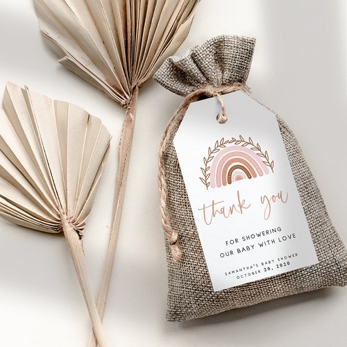 Rainbow Baby Shower Favor Tags Rainbow Editable Favor Tags - Etsy