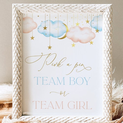Pick a Team Gender Reveal Sign Team Boy Team Girl Sign - Etsy