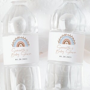EDITABLE Blue Bohemian Rainbow Bottle Labels | INSTANT DOWNLOAD ...