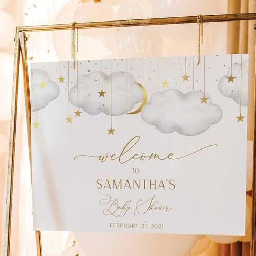 Twinkle Twinkle Little Star Welcome Sign Blue Baby Shower - Etsy