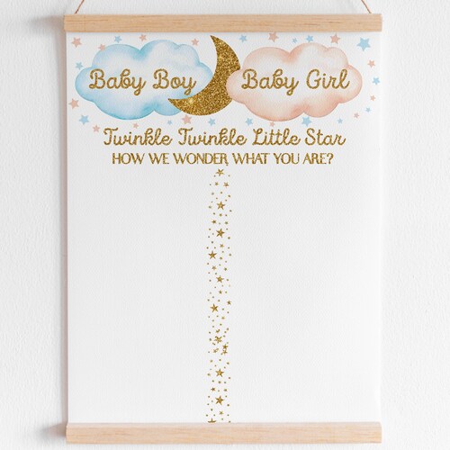 Little Star Gender Reveal Voting Sign Template Twinkle - Etsy