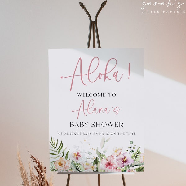 Baby Shower Welcome Sign Tropical - Etsy