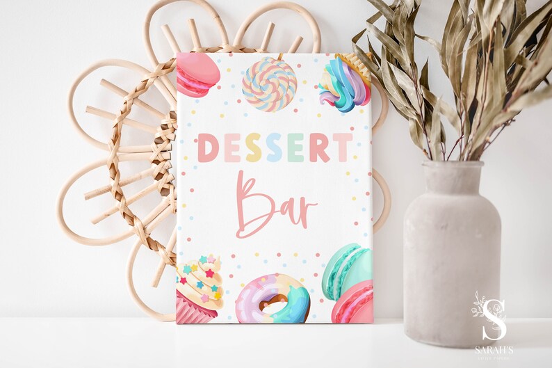 Dessert Bar Sign Birthday Pastel Desserts Sign Sweet One - Etsy
