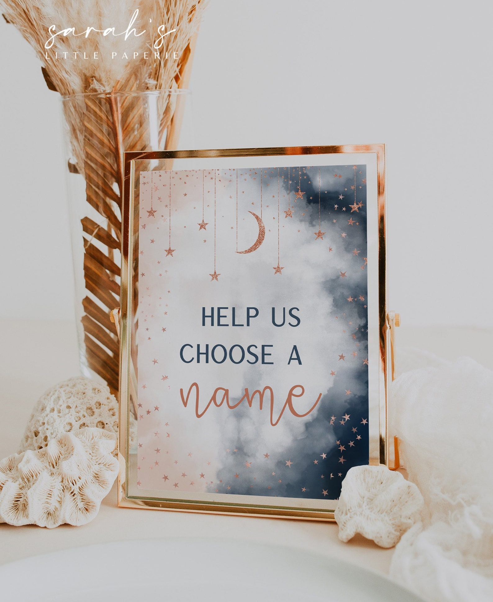 Name Suggestions Sign Gender Reveal Sign Blush & Navy Gender - Etsy