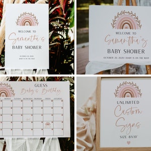 Boho Rainbow Baby Shower Bundle, Baby Shower Mega Bundle, DIY Bohemian ...