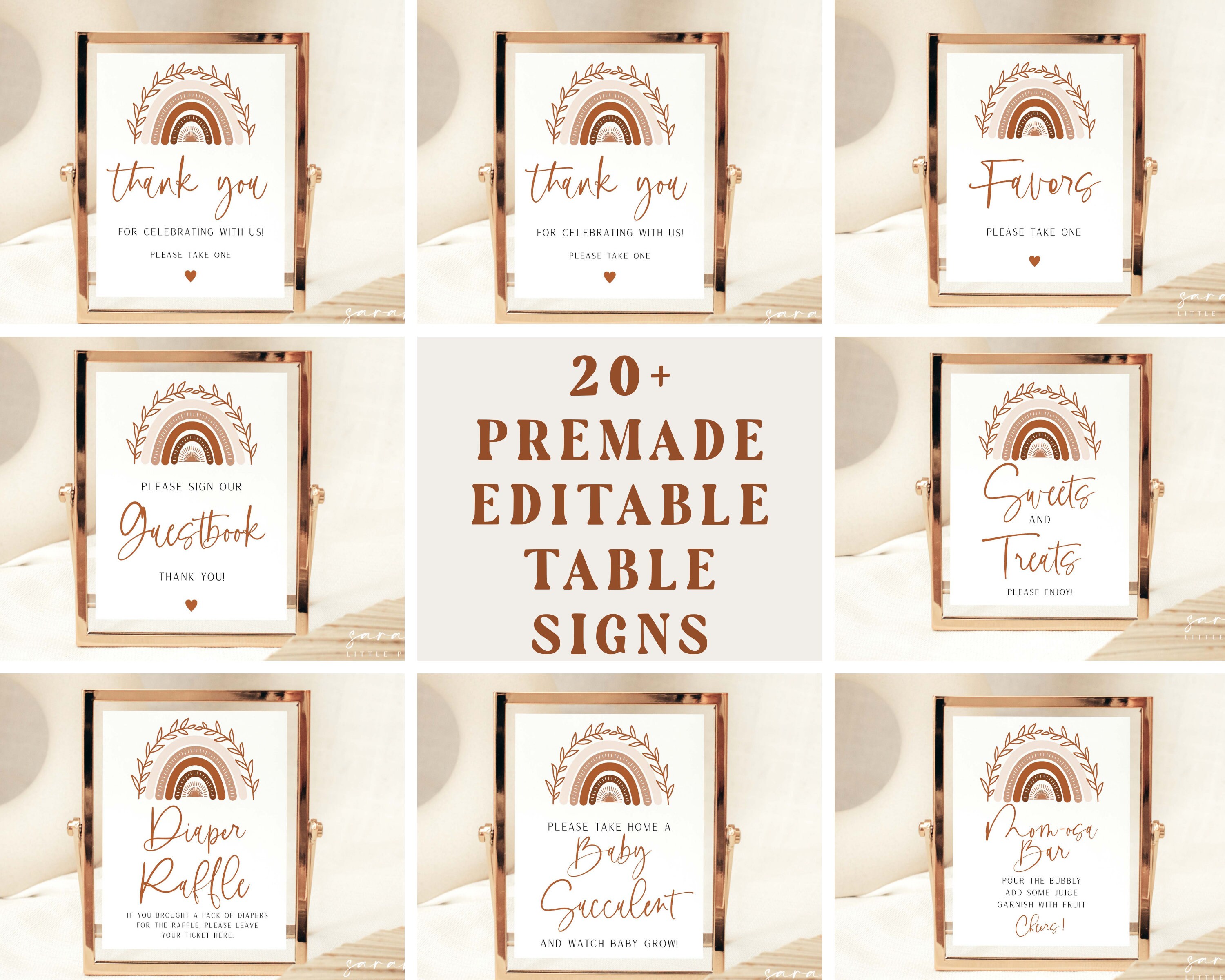 Boho Rainbow Mega Bundle, Baby Shower Mega Bundle, Bohemian Baby Shower ...