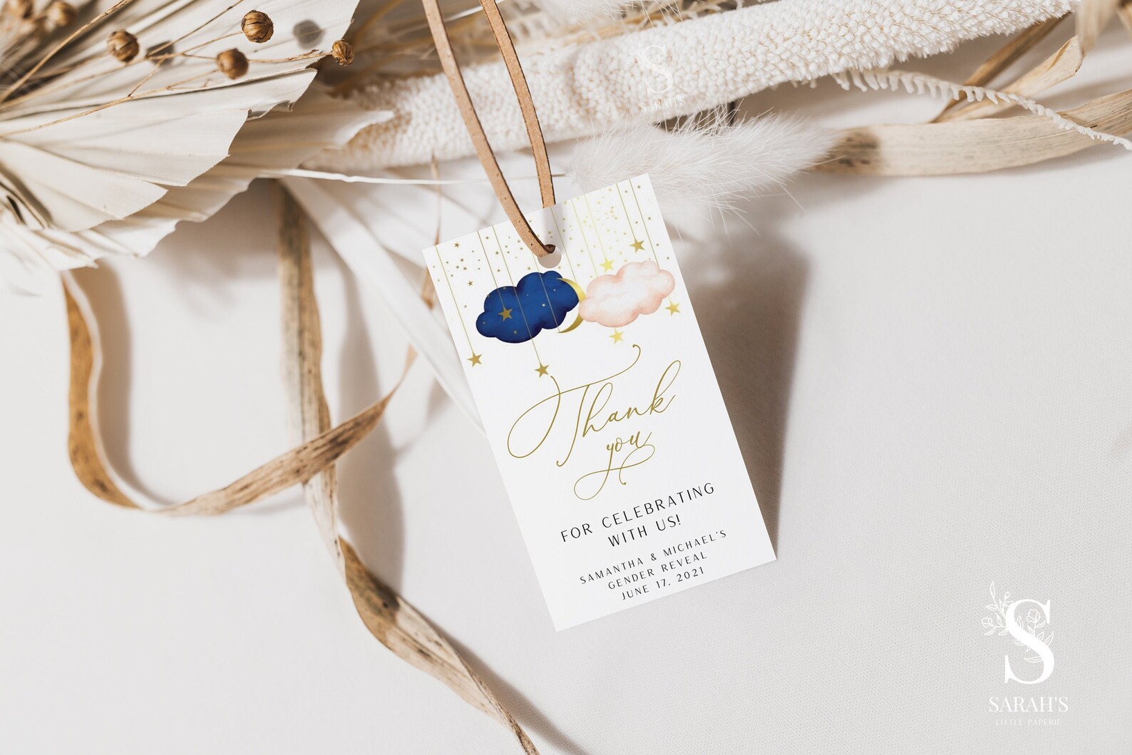 Blush and Navy Gender Reveal Favor Tags, Twinkle Twinkle Little Star ...