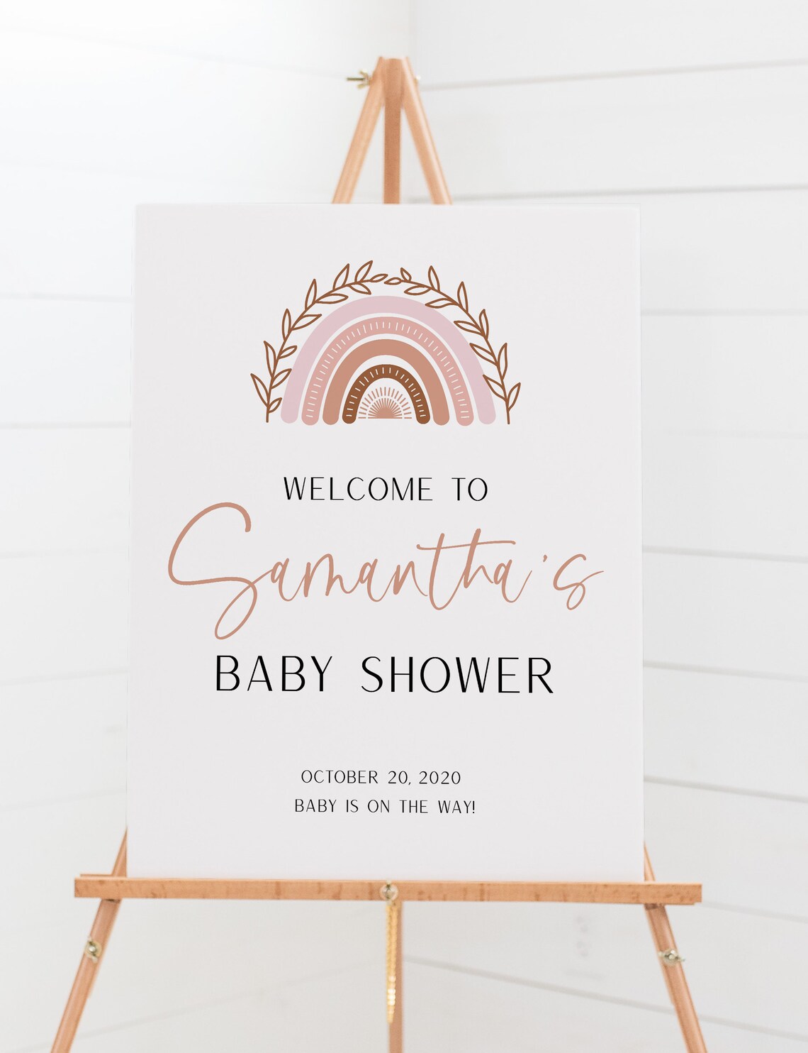 Bohemian Rainbow Baby Shower Sign, Bohemian Rainbow Welcome Sign ...