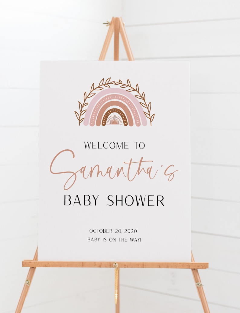 Bohemian Rainbow Baby Shower Sign Bohemian Rainbow Welcome - Etsy