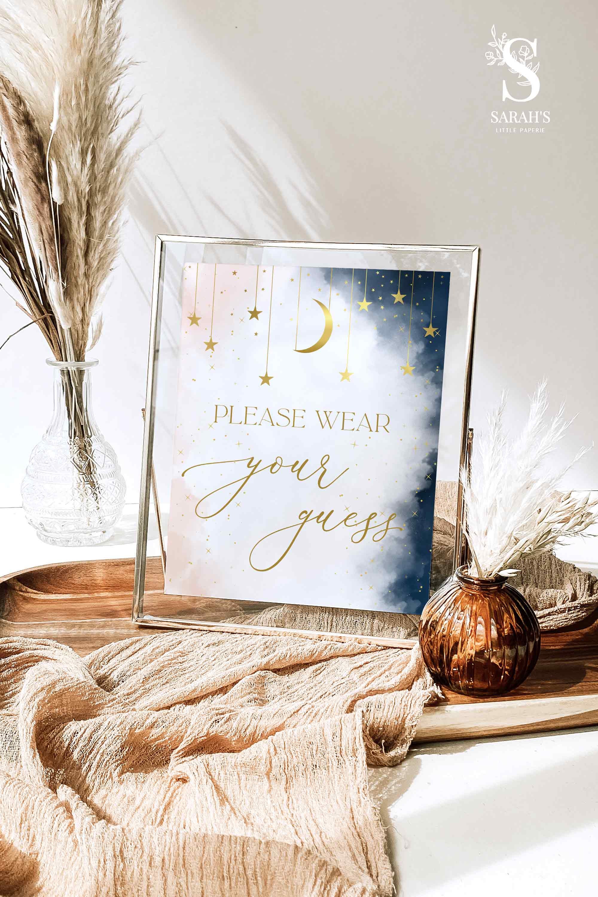 Wear Your Guess Sign Gender Reveal Sign Blush Pink Navy - Etsy