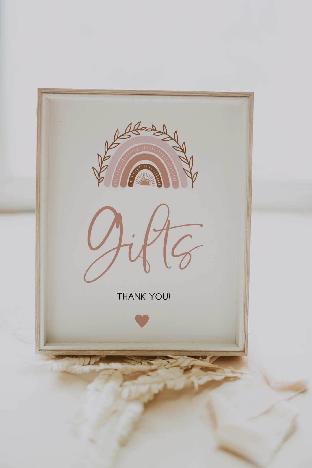 Gifts Sign, Bohemian Rainbow Baby Shower Gifts Sign, 8x10 and 5x7 ...