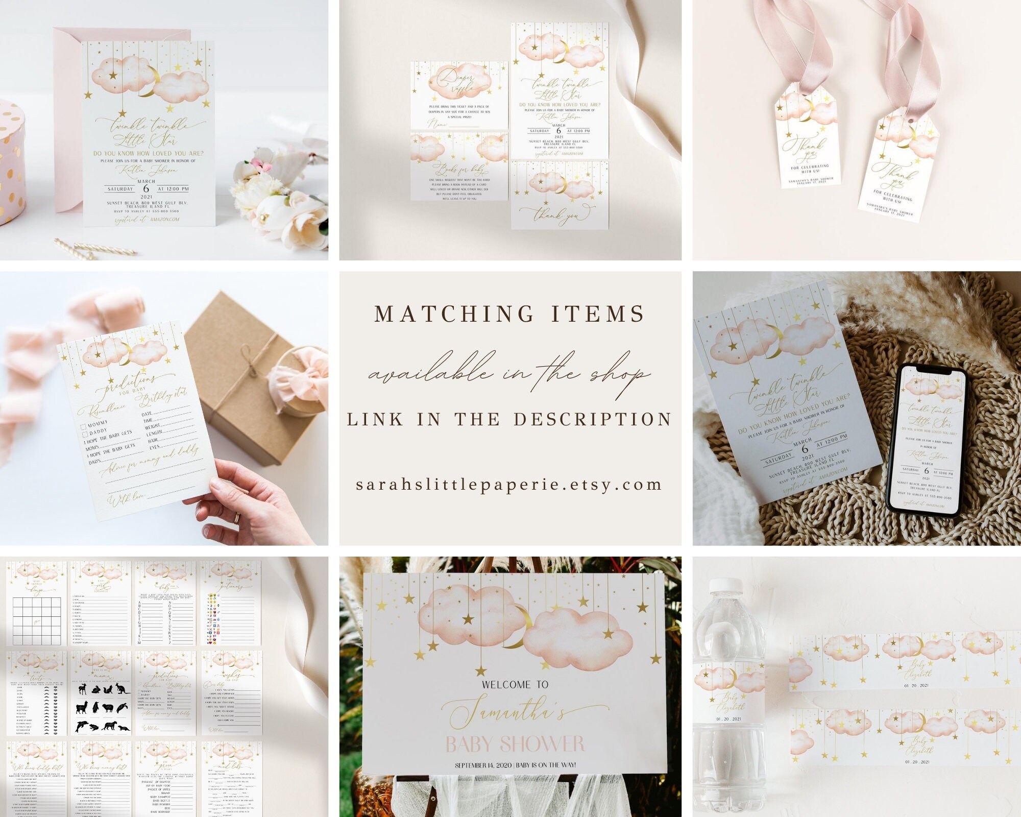 Editable Twinkle Twinkle Little Star Baby Shower Menu | Etsy