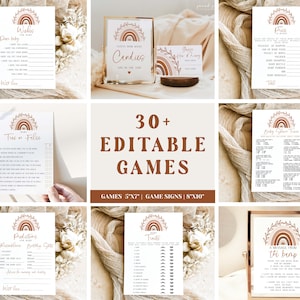 Boho Rainbow Mega Bundle, Baby Shower Mega Bundle, Bohemian Baby Shower ...