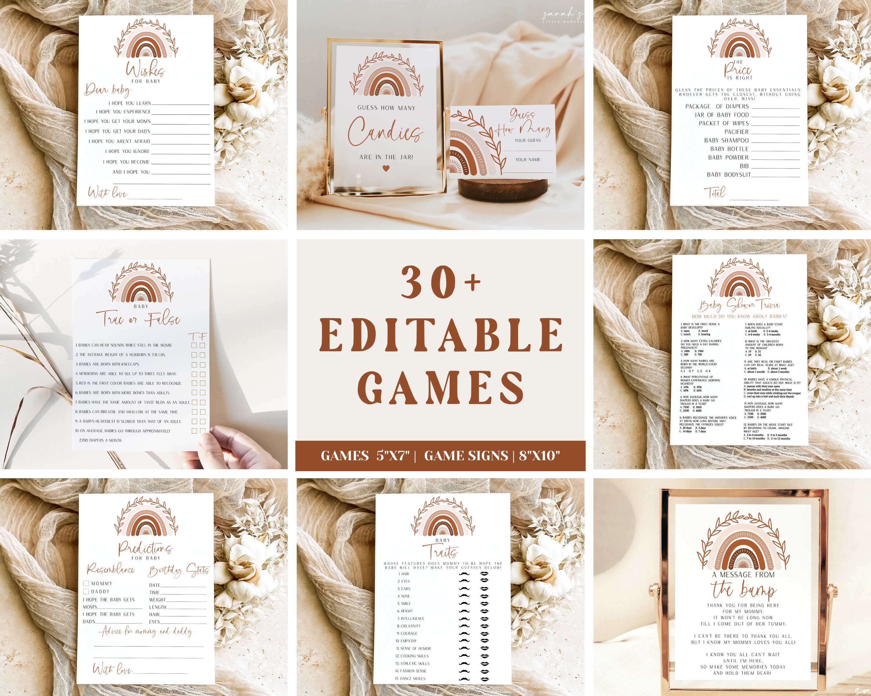 Boho Rainbow Mega Bundle, Baby Shower Mega Bundle, Bohemian Baby Shower ...