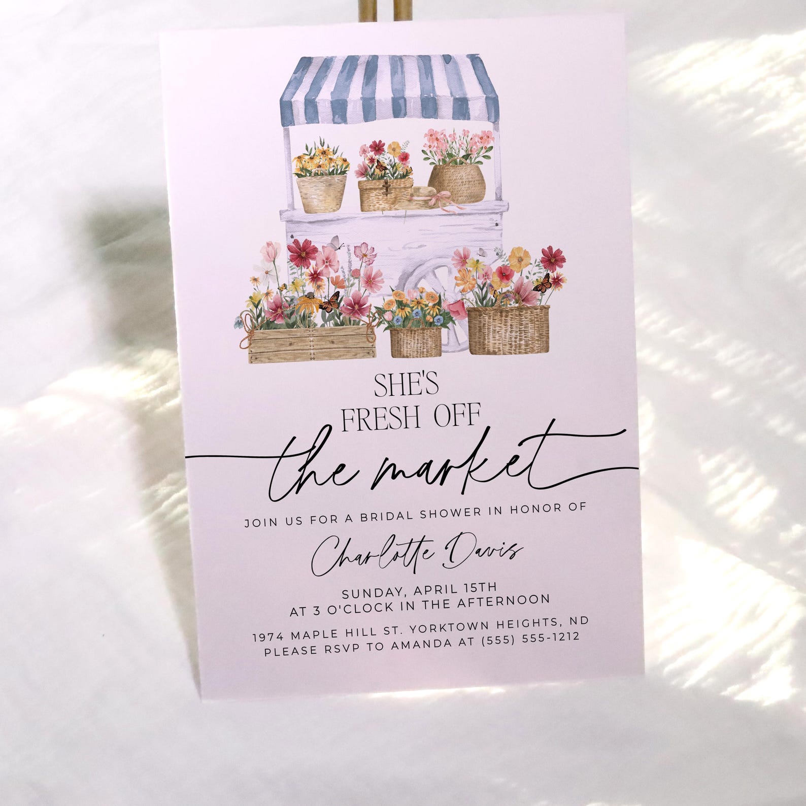 Off the Market Bridal Shower Invitation: Flower Shop Invite (printable ...