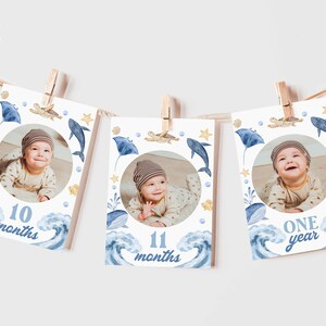 Ocean Birthday Milestone Banner, Nautical Kids Birthday Party Birthday ...