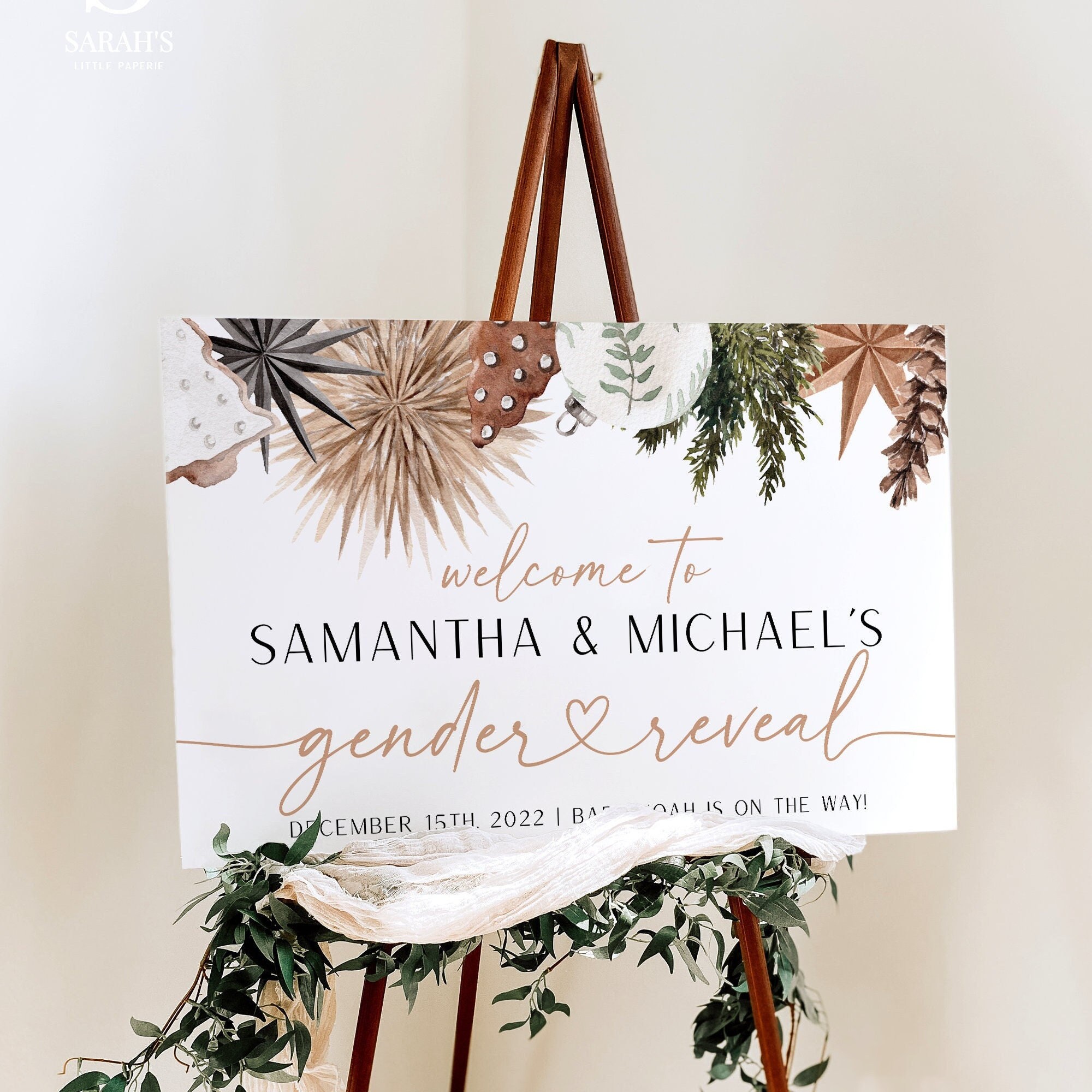 Gender Reveal Welcome Sign, Gender Neutral Winter Welcome Sign ...