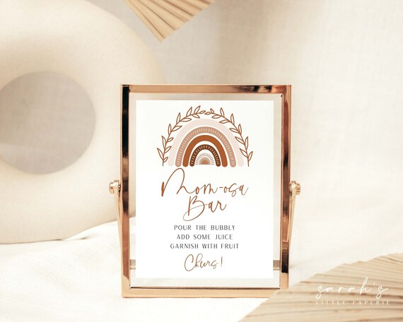 Bohemian Rainbow Momo-osa Bar Sign Terracotta Baby Shower - Etsy