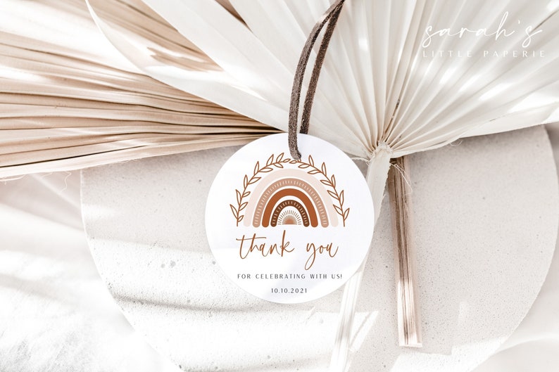 Bohemian Rainbow Baby Shower Favor Tags Muted Tones Rainbow - Etsy