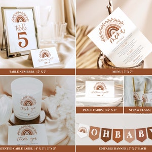 Boho Rainbow Mega Bundle, Baby Shower Mega Bundle, Bohemian Baby Shower ...