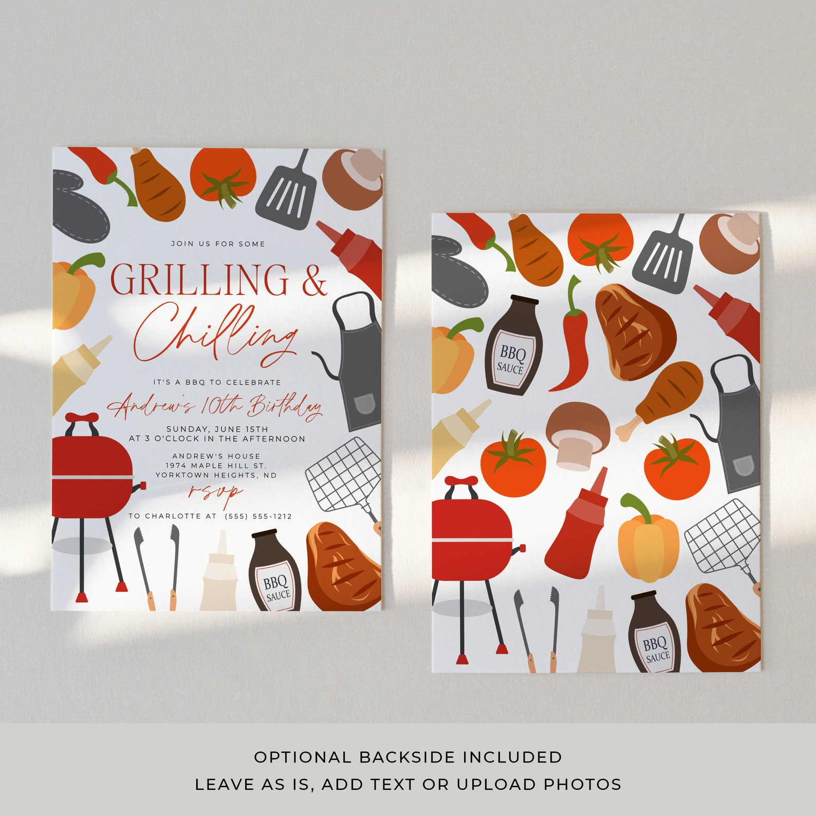 BBQ Birthday Invitation: Editable Grill Party Invite (instant Download ...