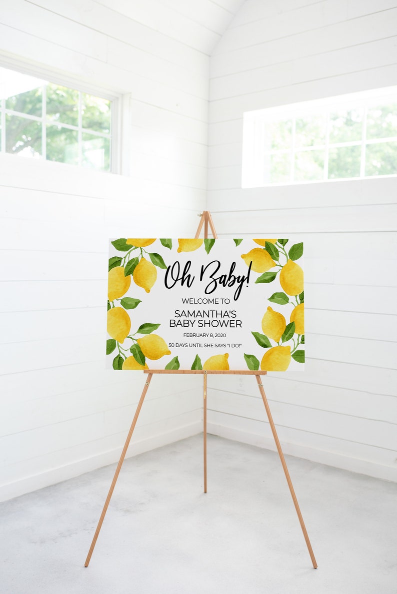 Lemon Baby Shower Welcome Sign Lemon Themed Baby Shower | Etsy