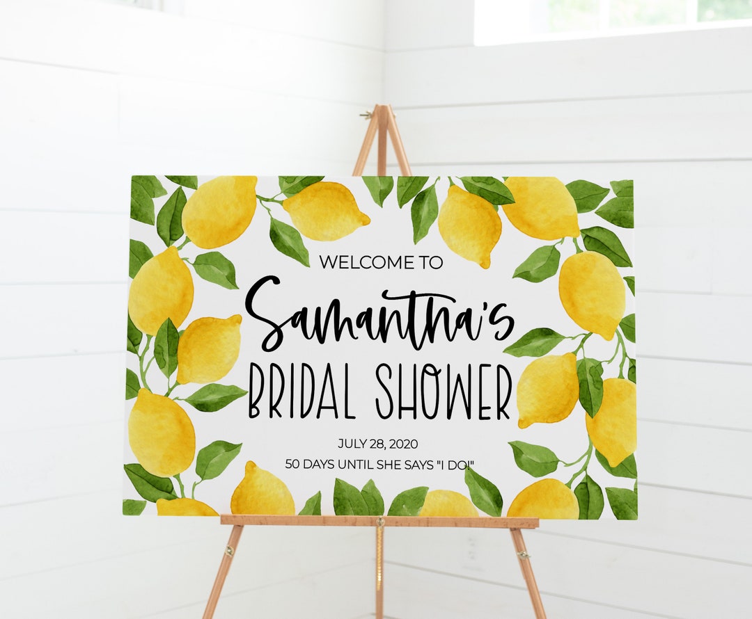 Lemon Bridal Shower Welcome Sign, Lemon Themed Bridal Shower Sign ...