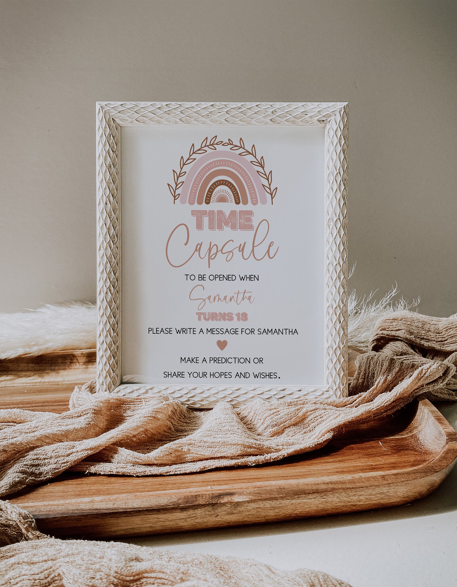 Editable Time Capsule Sign Cards Bohemian Rainbow Time - Etsy