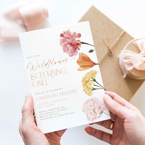 Wildflower Birthday Invitation, Garden Party Theme Invitation, Wild ...