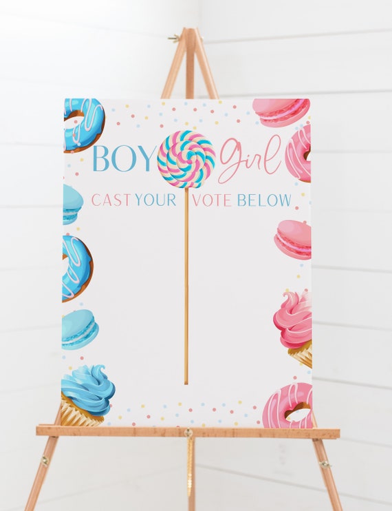 Blue or Pink Voting Sign 16x20 Gender Reveal Vote - Etsy
