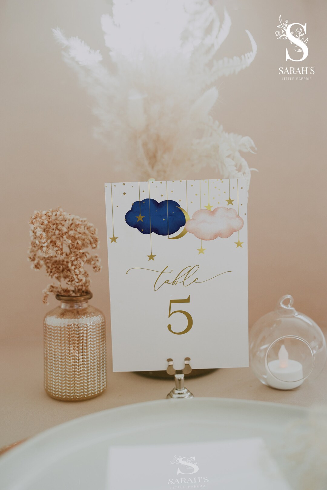 Blush and Navy Table Numbers, Twinkle Twinkle Little Star Table Numbers ...