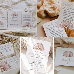 Boho Rainbow Baby Shower Bundle, Baby Shower Mega Bundle, DIY Bohemian ...