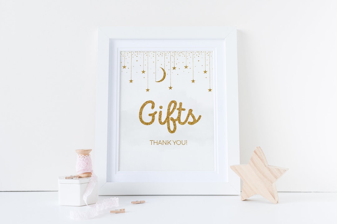 Gifts Sign, Twinkle Twinkle Little Star Baby Shower Sign, Blush Baby ...