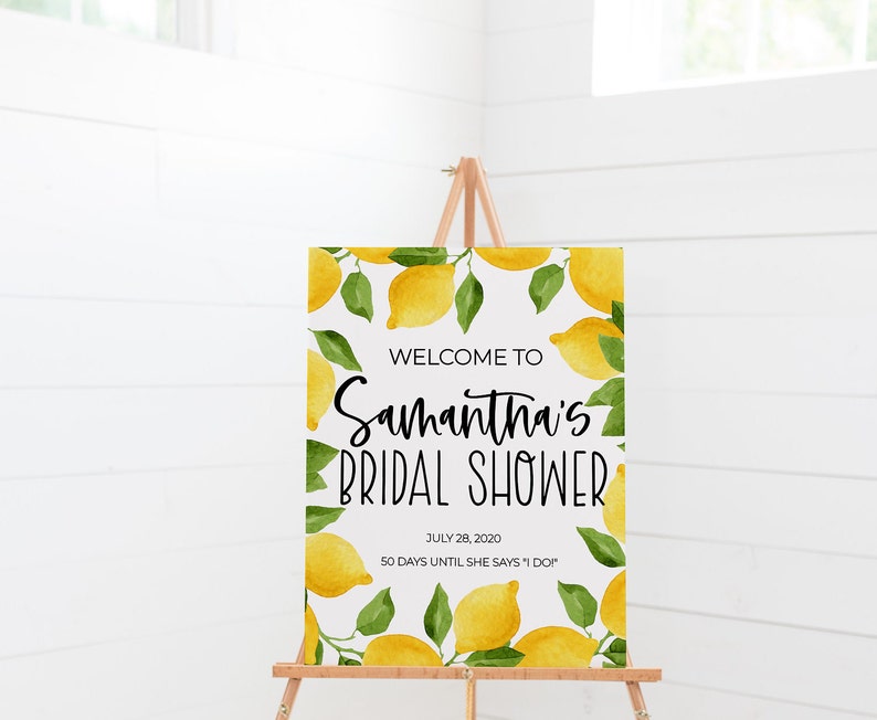 Lemon Bridal Shower Welcome Sign, Lemon Themed Bridal Shower Sign ...