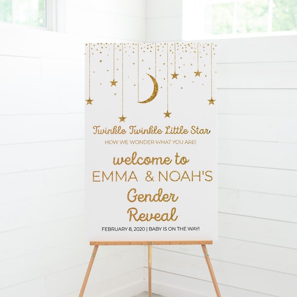 Twinkle Twinkle Baby Reveal Welcome Sign - Etsy