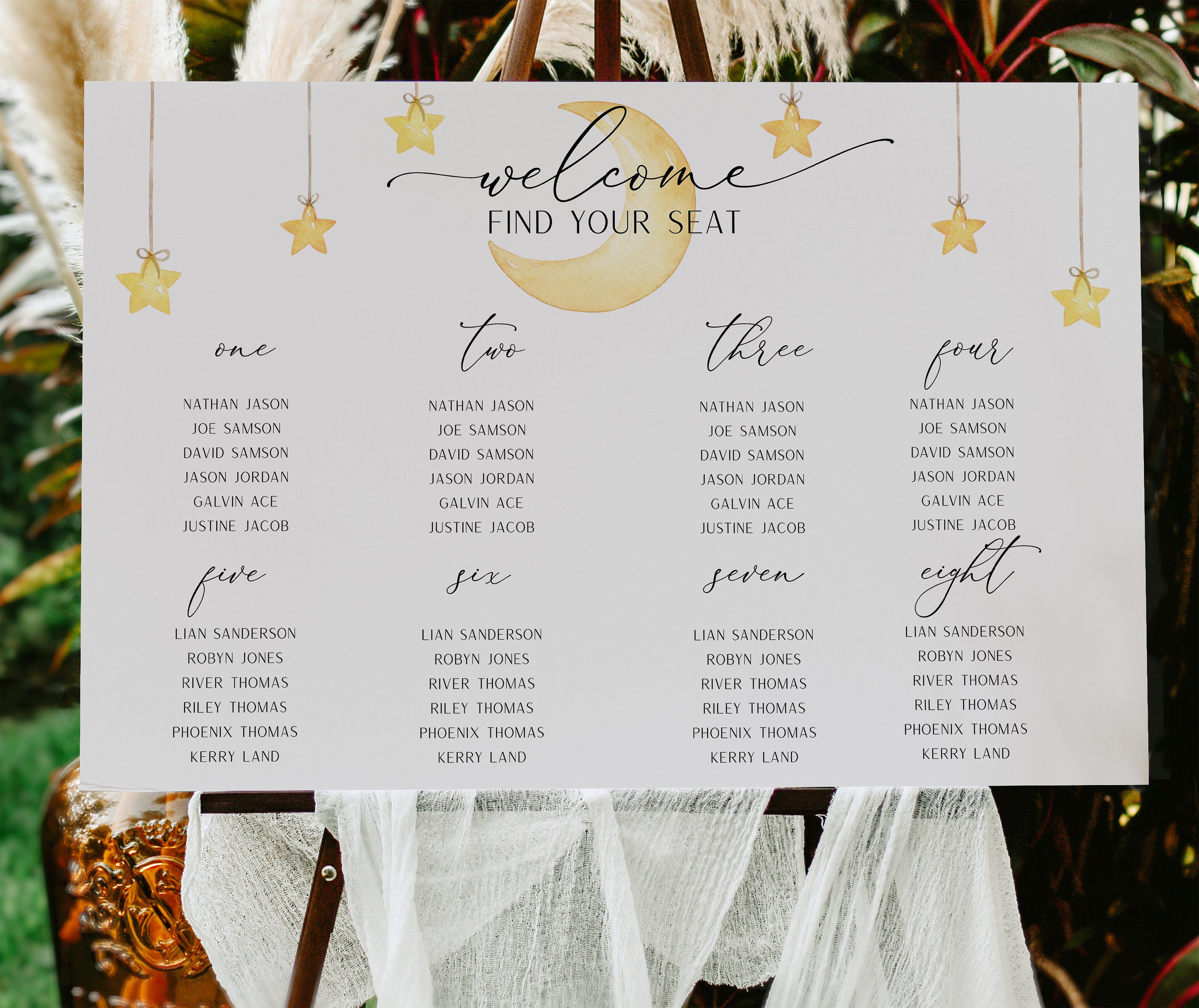 Baby Shower Seating Chart Twinkle Twinkle Little Star Seating | Etsy