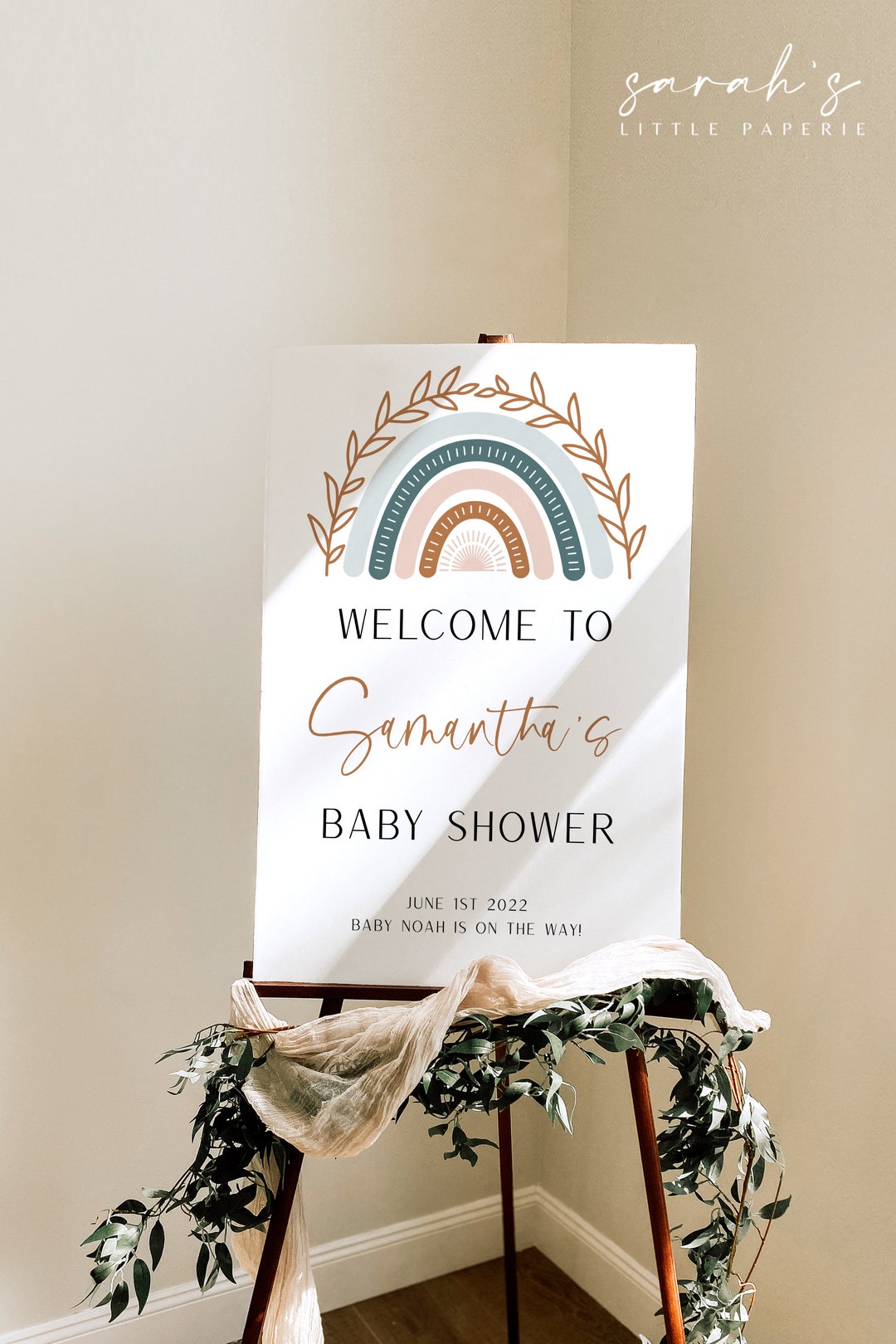 Bohemian Rainbow Baby Shower Welcome Sign (instant Download) - Etsy