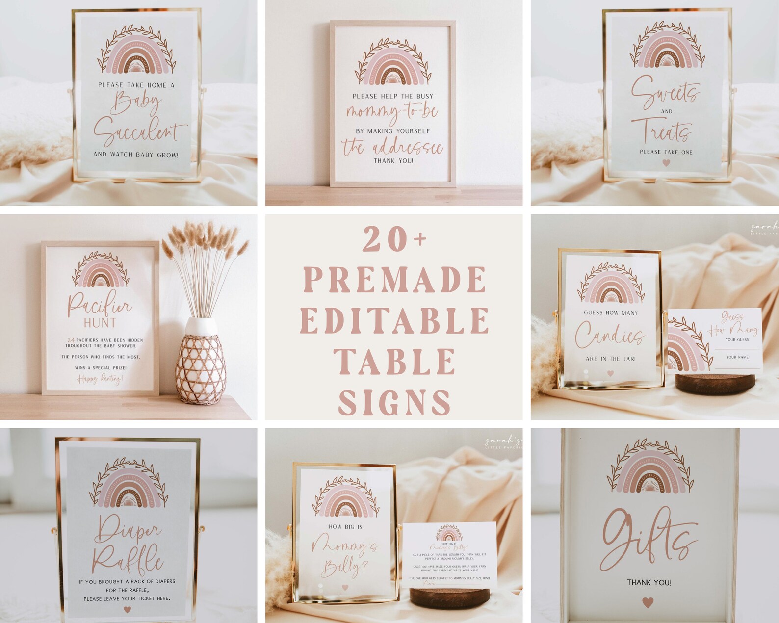 Boho Rainbow Baby Shower Bundle, Baby Shower Mega Bundle, DIY Bohemian ...