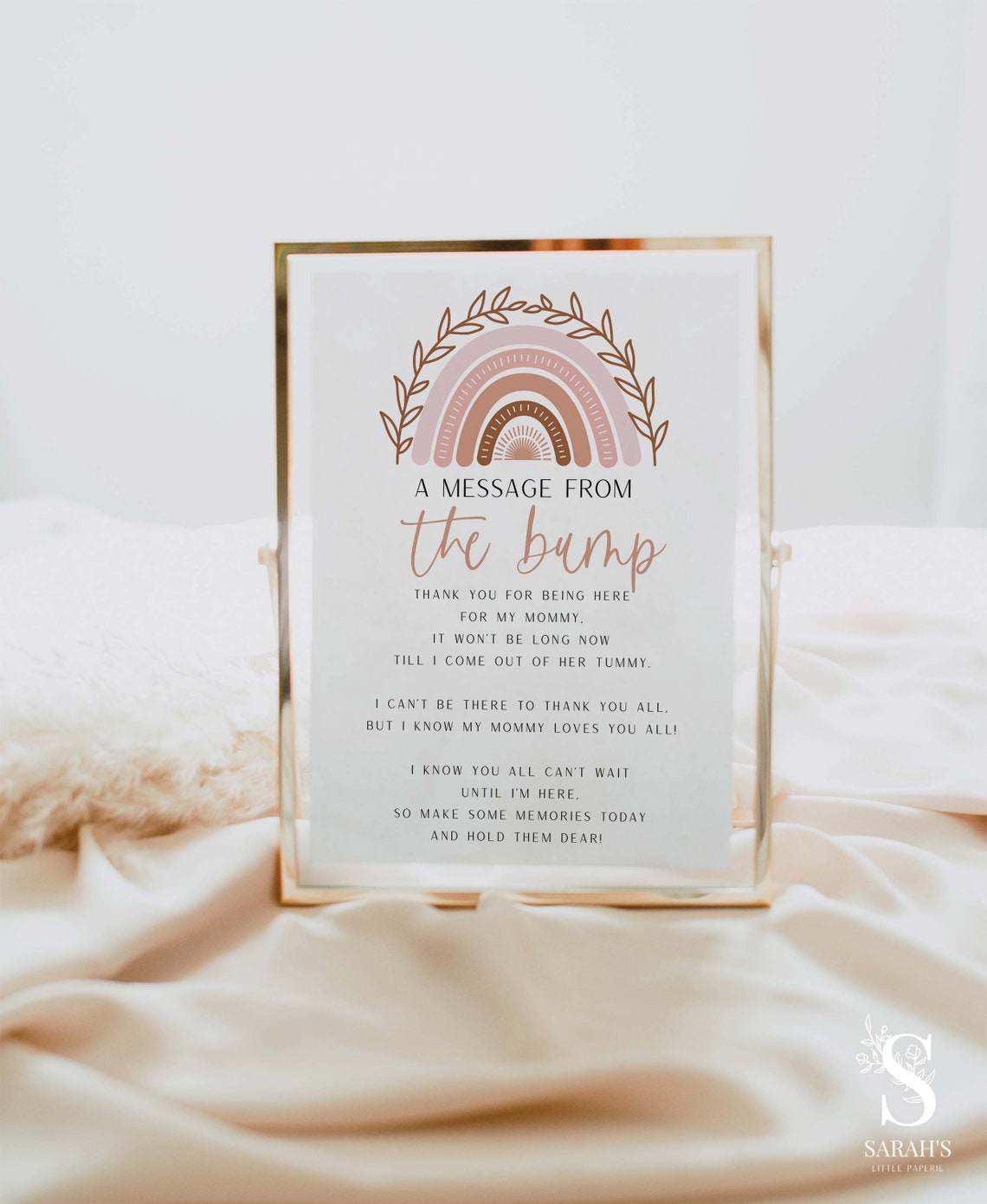 Bohemian Rainbow Message From the Bump Sign Terracotta Baby - Etsy