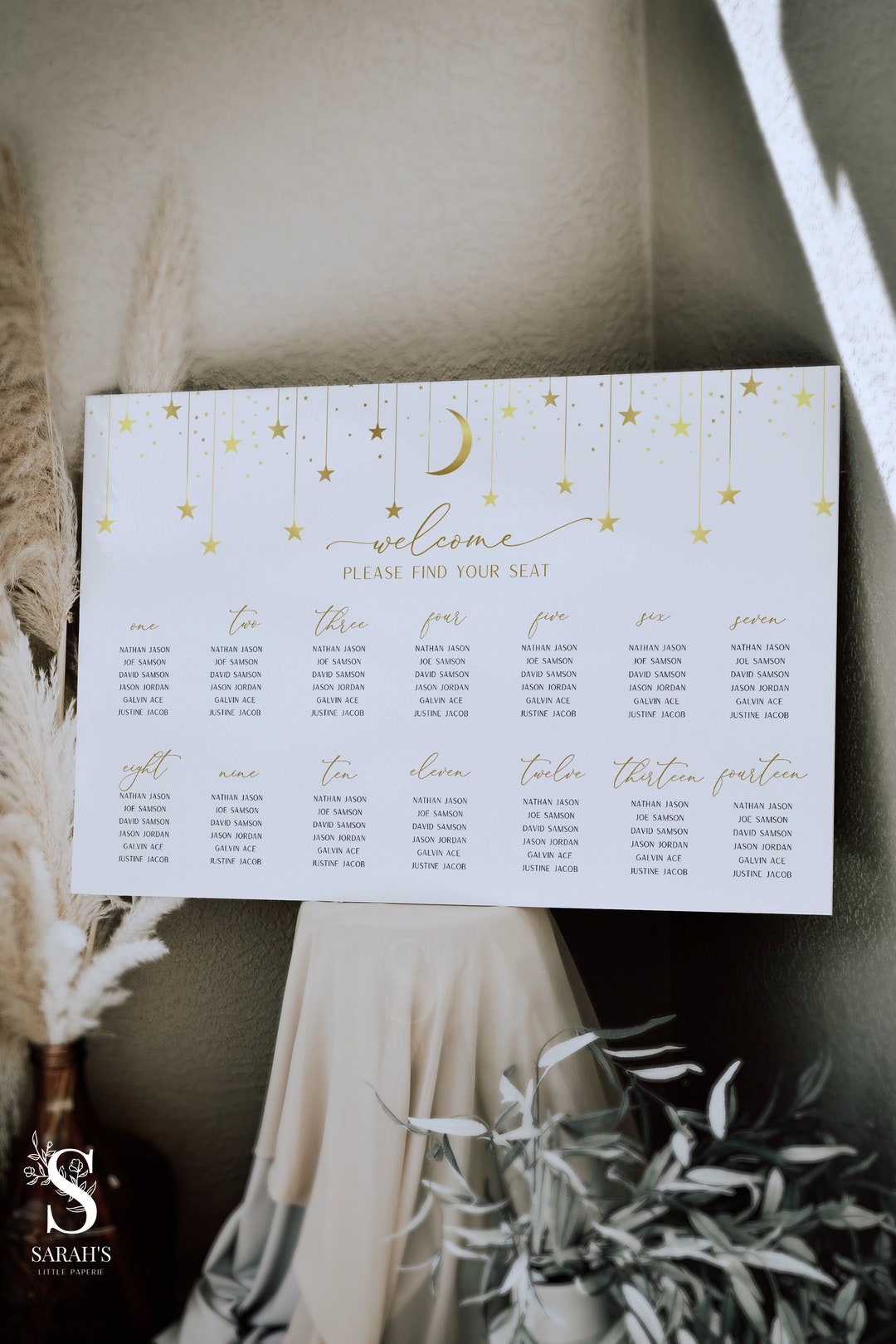 Seating Chart, Celestial Seating Chart, Gender Neutral, Wedding Seating ...