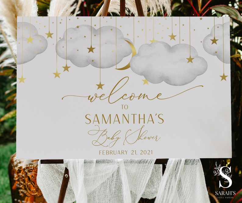 Gender Neutral Baby Shower Welcome Sign Twinkle Twinkle - Etsy