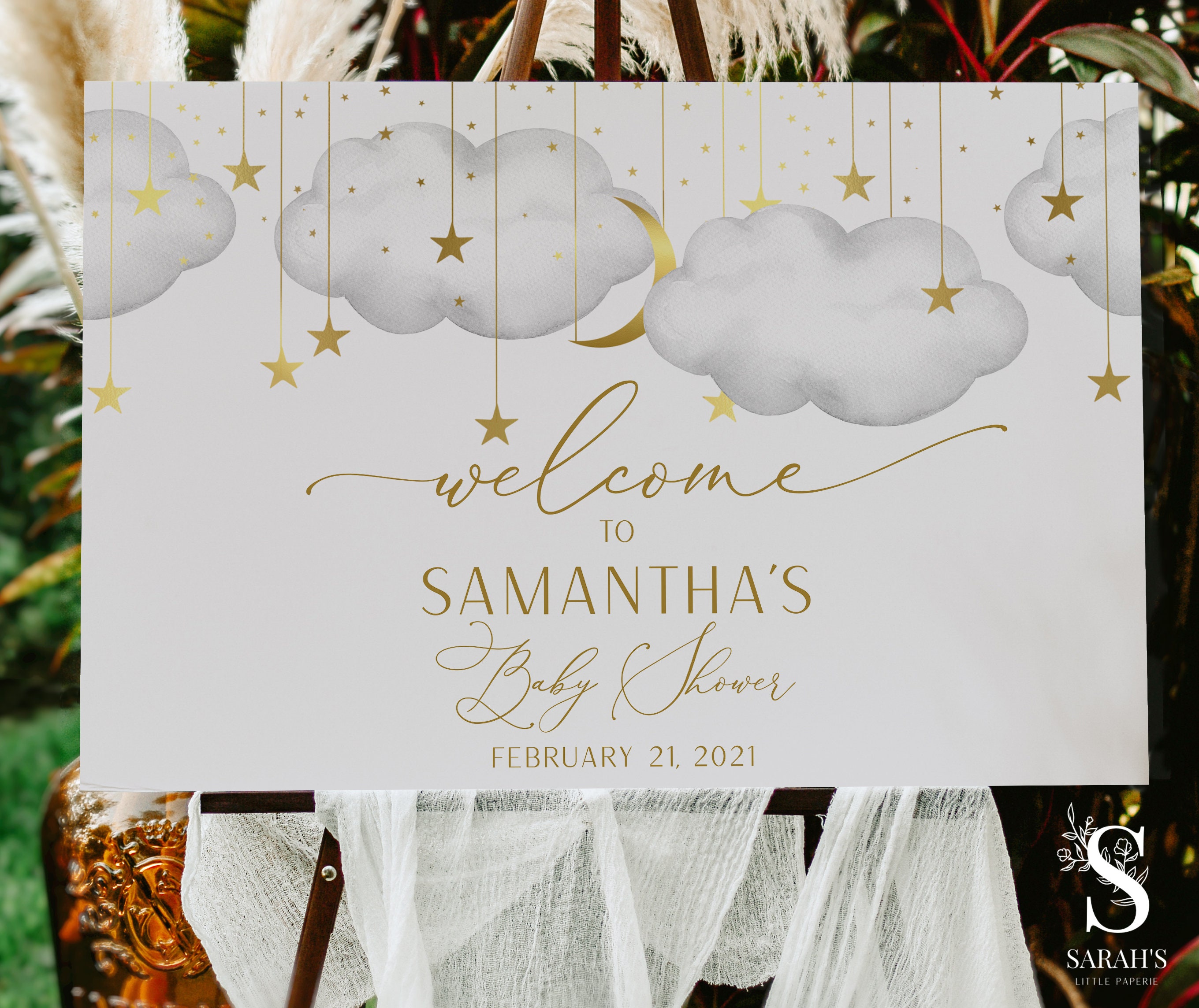 Gender Neutral Baby Shower Welcome Sign, Twinkle Twinkle Little Star ...