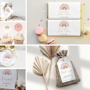 Boho Rainbow Baby Shower Bundle, Baby Shower Mega Bundle, DIY Bohemian ...