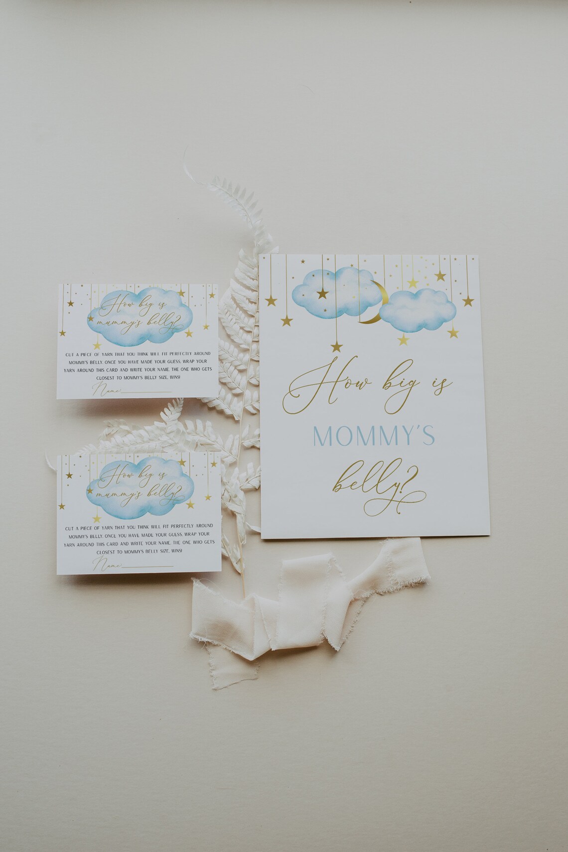 How Big is Mommy's Belly Sign Cards Moon Stars Baby - Etsy