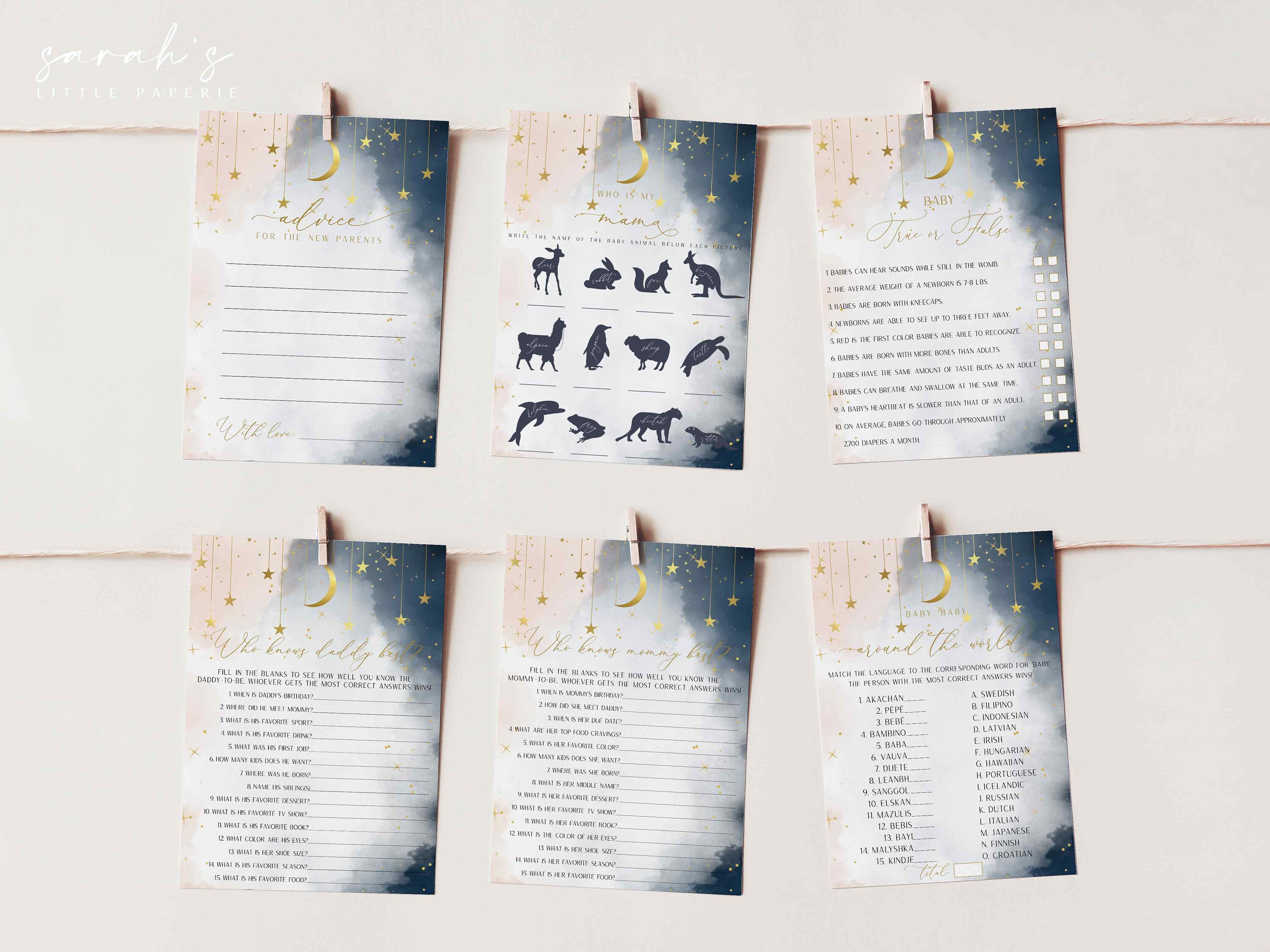 Gender Reveal Games Bundle 21 Games Twinkle Twinkle Little - Etsy