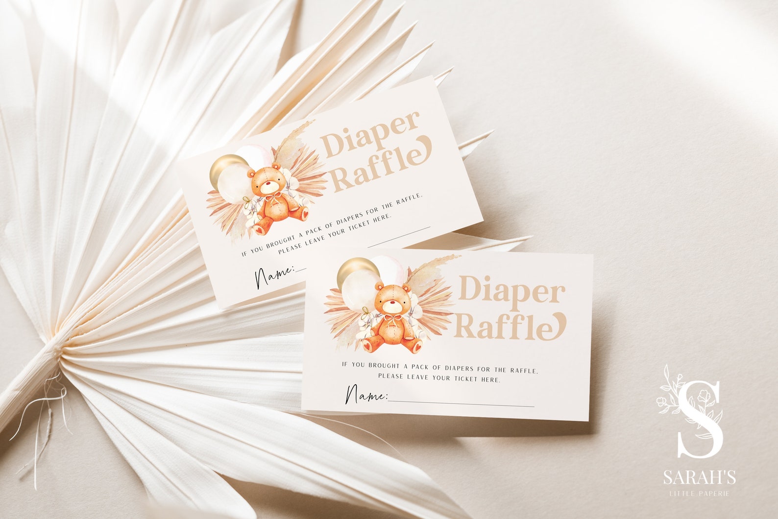 Teddy Bear Diaper Raffle Ticket Teddy Bear Baby Shower Diaper - Etsy