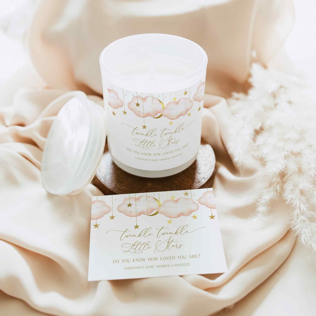 Editable Baby Shower Candle Label, Twinkle Twinkle Little Star Baby ...