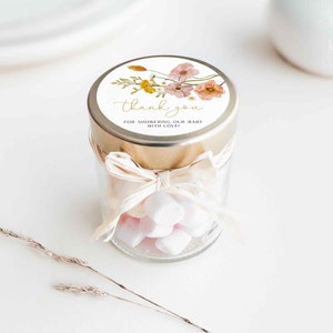 Wildflower Printable Stickers Template, Boho Wildflowers Editable ...